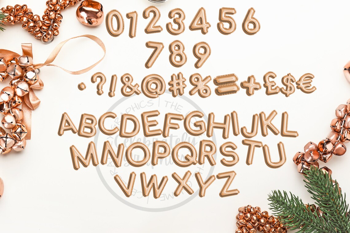 Rose Gold Foil Balloon Clipart Letters and Numbers Balloon - Etsy