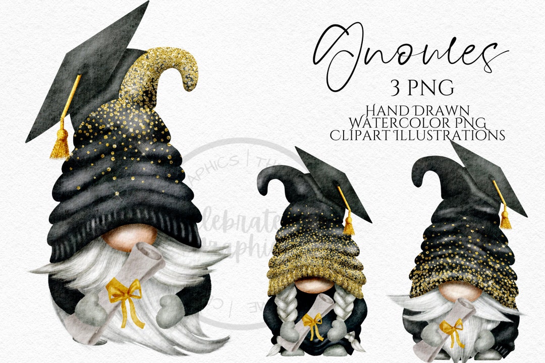 Graduation Gnome Clipart Png , Graduation Gonk , Hand Drawn Watercolor ...