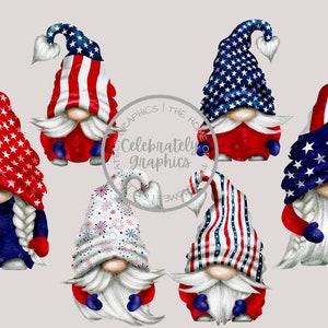 Patriotic Gnome Clipart Patriotic Gnome Independence Day 4th July Gnome ...
