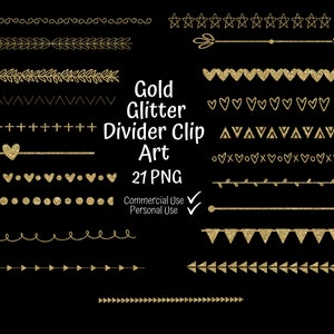 Gold Glitter Dividers Commercial Clipart Gold Dividers Glitter Divider ...