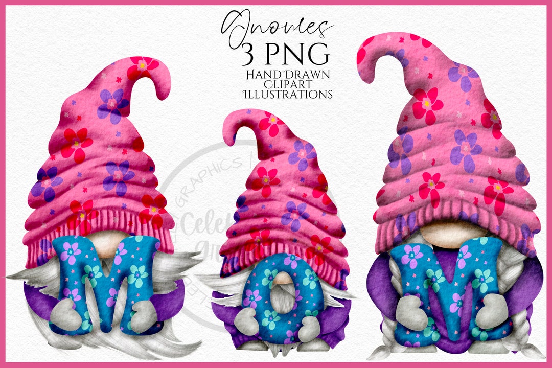 Mothers Day Gnome Mom Gnome Clipart Png , Mum Flower Gonks , Hand Drawn ...