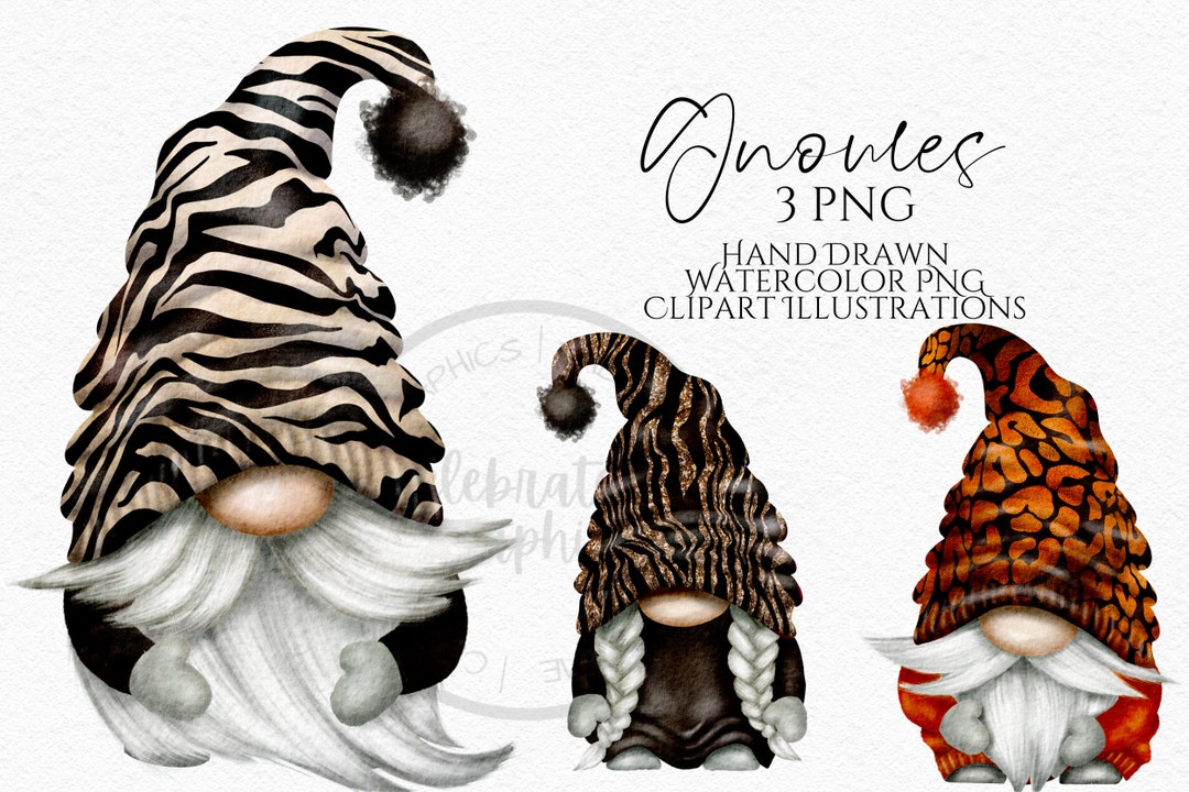 Animal Gnome Clipart PNG Bundle Animal Gonk Hand Drawn Watercolor ...