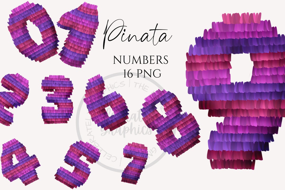 Pink Piñata Number Clipart, Piñata Pony Clipart, Piñata Rainbow Clipart ...