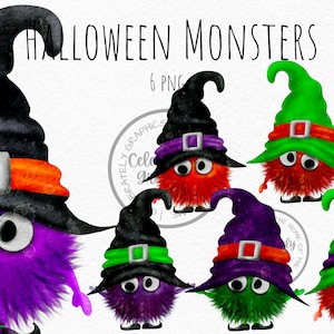 Halloween Monster Cuties Clipart Monster Clipart PNG Hand Drawn ...