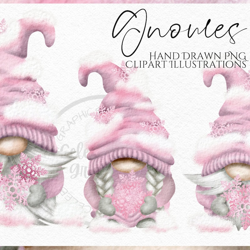 Pink Christmas Gnome Clipart Png - Etsy