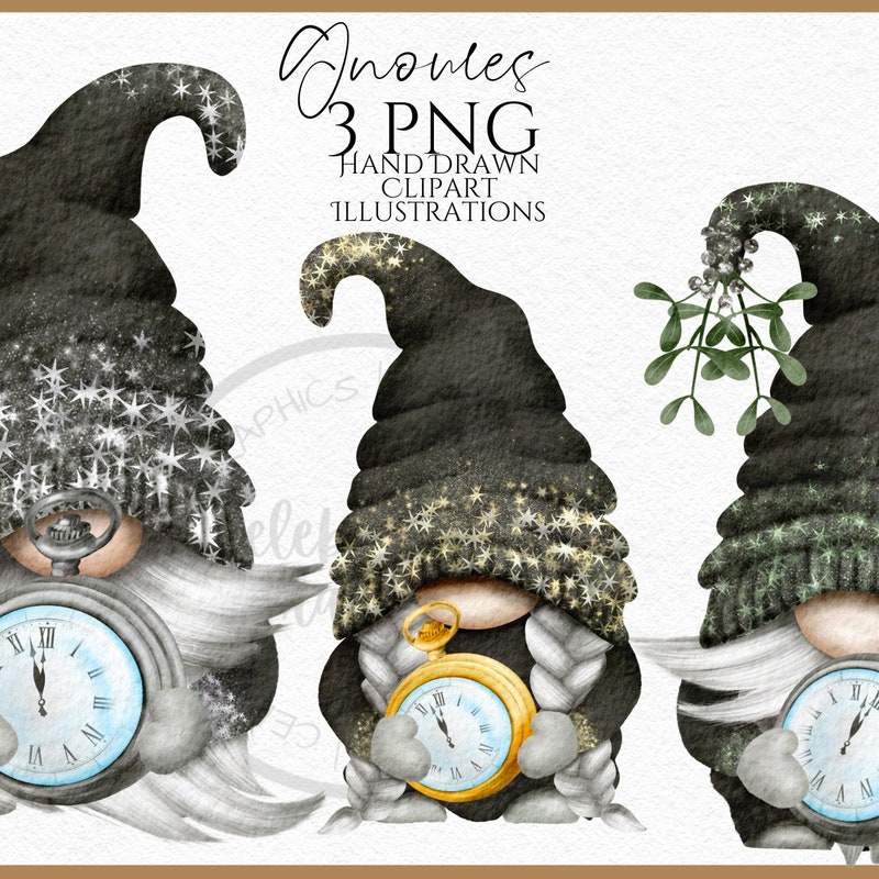 Watercolor Gnomes Clipart - Etsy