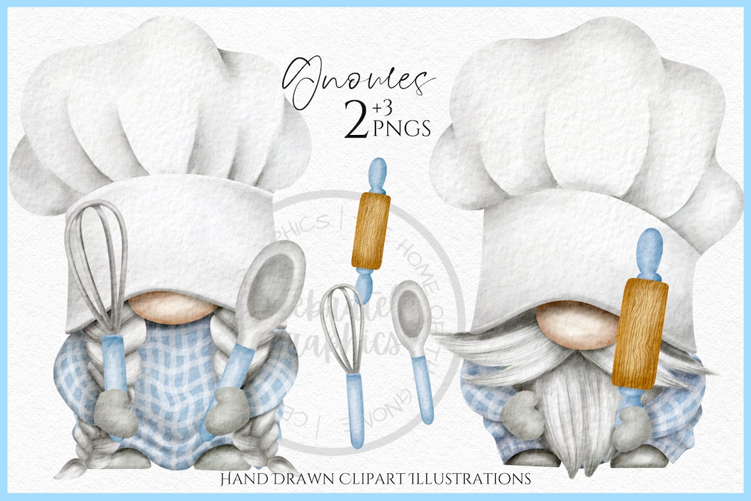 Watercolor Baking Gnome Clipart: Chef Gonk PNG (digital Download) - Etsy