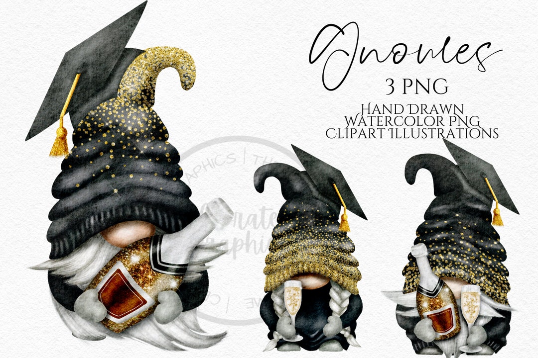 Graduation Gnome Clipart Png , Graduation Gonk , Hand Drawn Watercolor ...