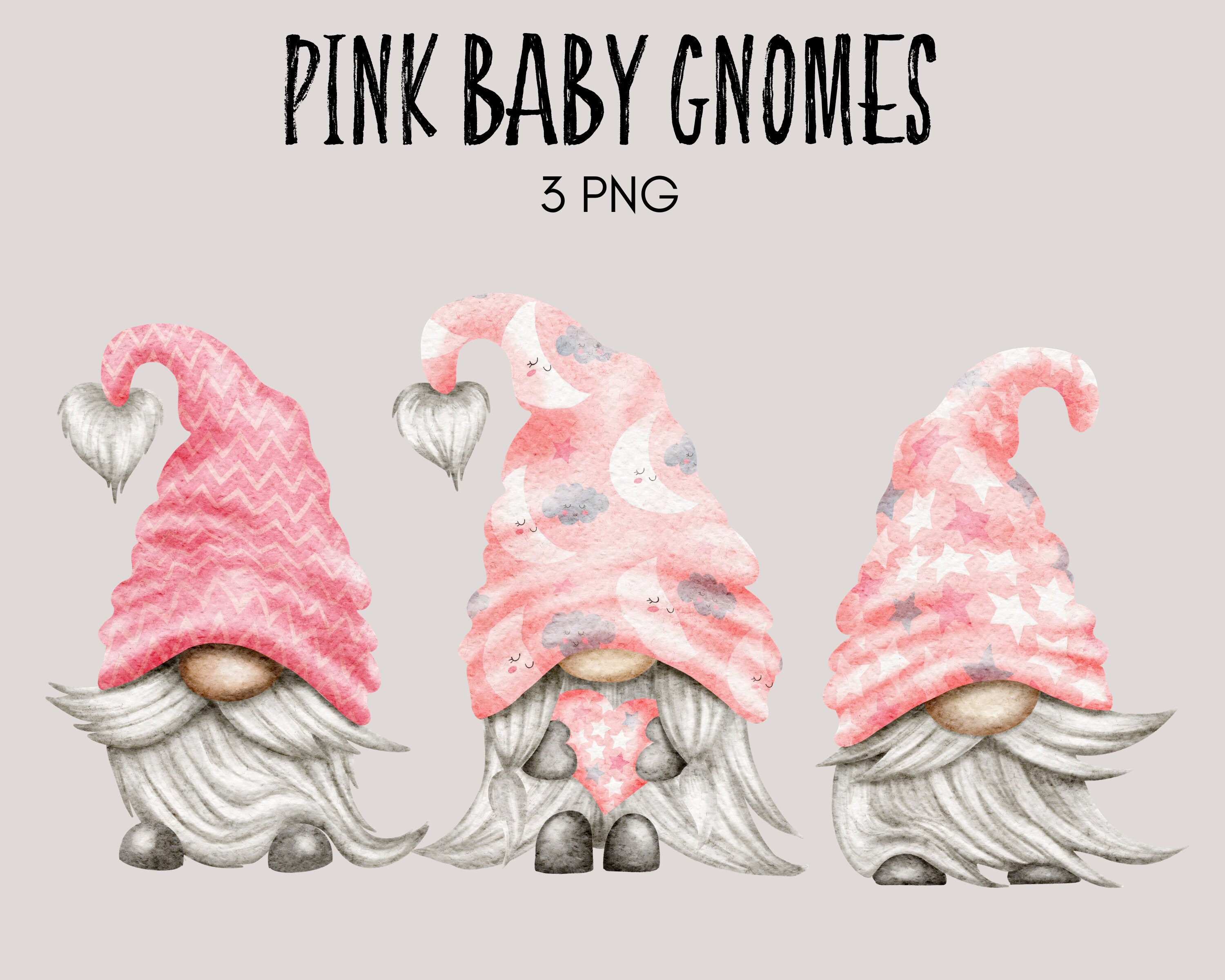 Pink Baby Shower New Baby Gnome Clipart Gnome Png Hand - Etsy UK