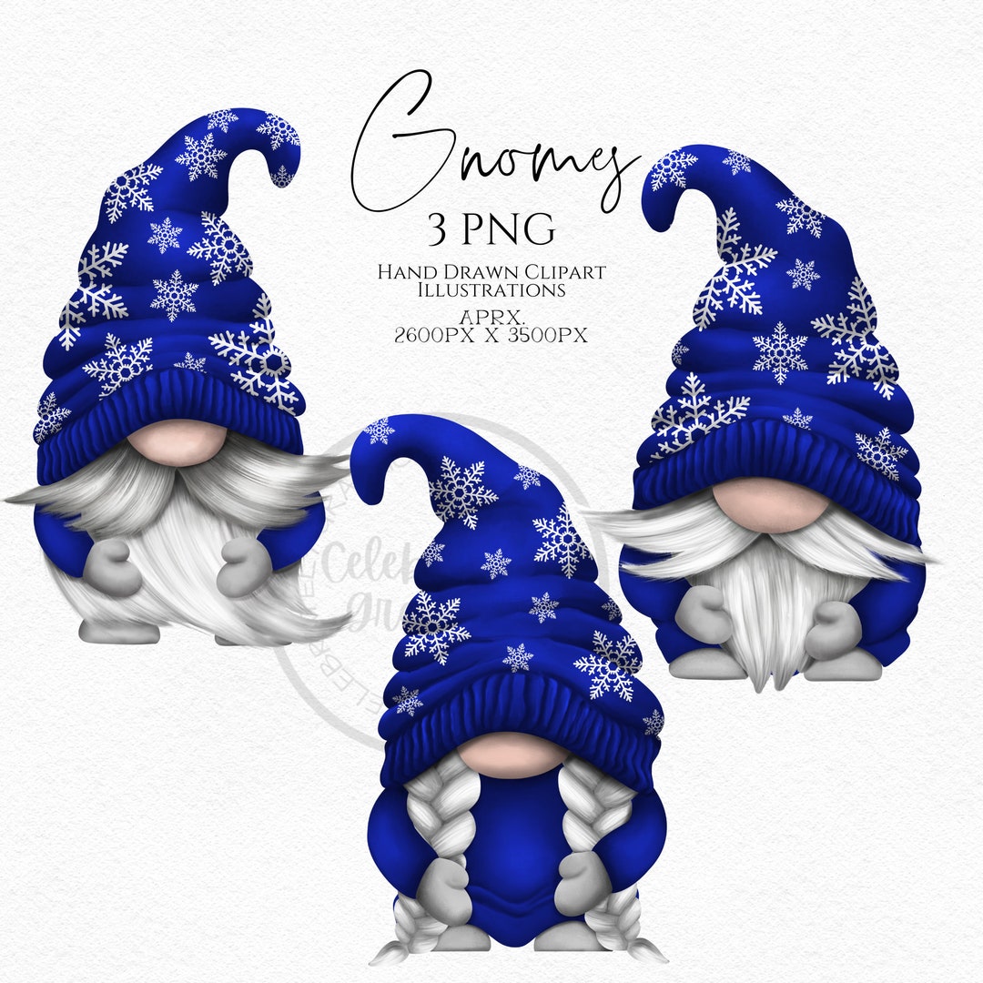 Blue Snowflake Gnomes Png, Hand Drawn Christmas Gnome Clipart ...