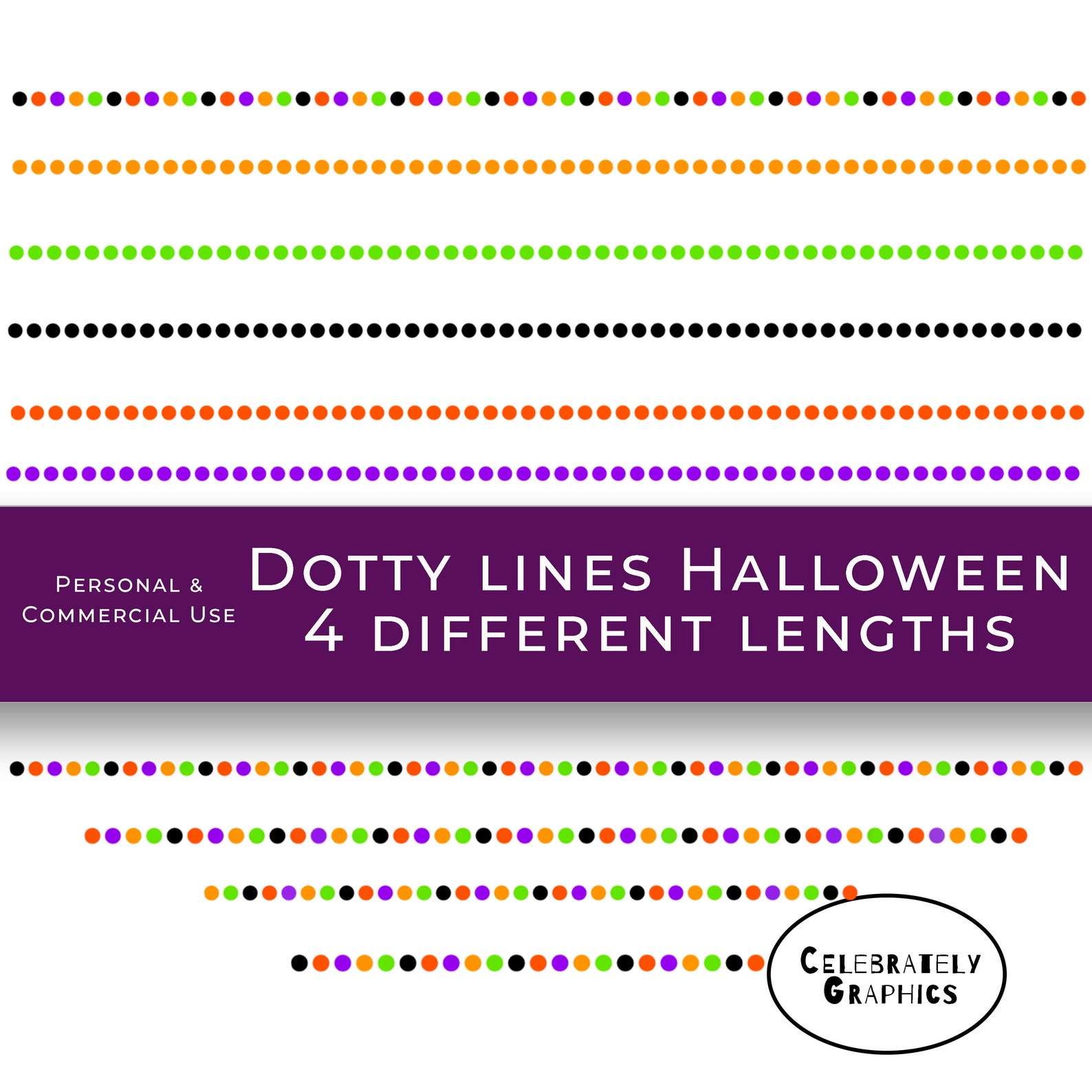 Commercial Use Polka Dot Page Divider Clip Art Halloween | Etsy