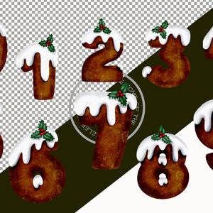 Christmas Pudding Alphabet and Numbers Clipart Christmas Alphabet PNG ...