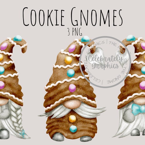 Christmas Gnomes Clipart Hand Drawn Watercolor Gnome | Etsy