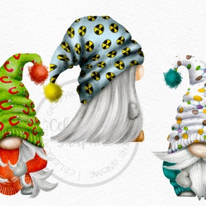 Science Gnome Clipart PNG Set of 6 Gnomes Hand Drawn Watercolor Science ...