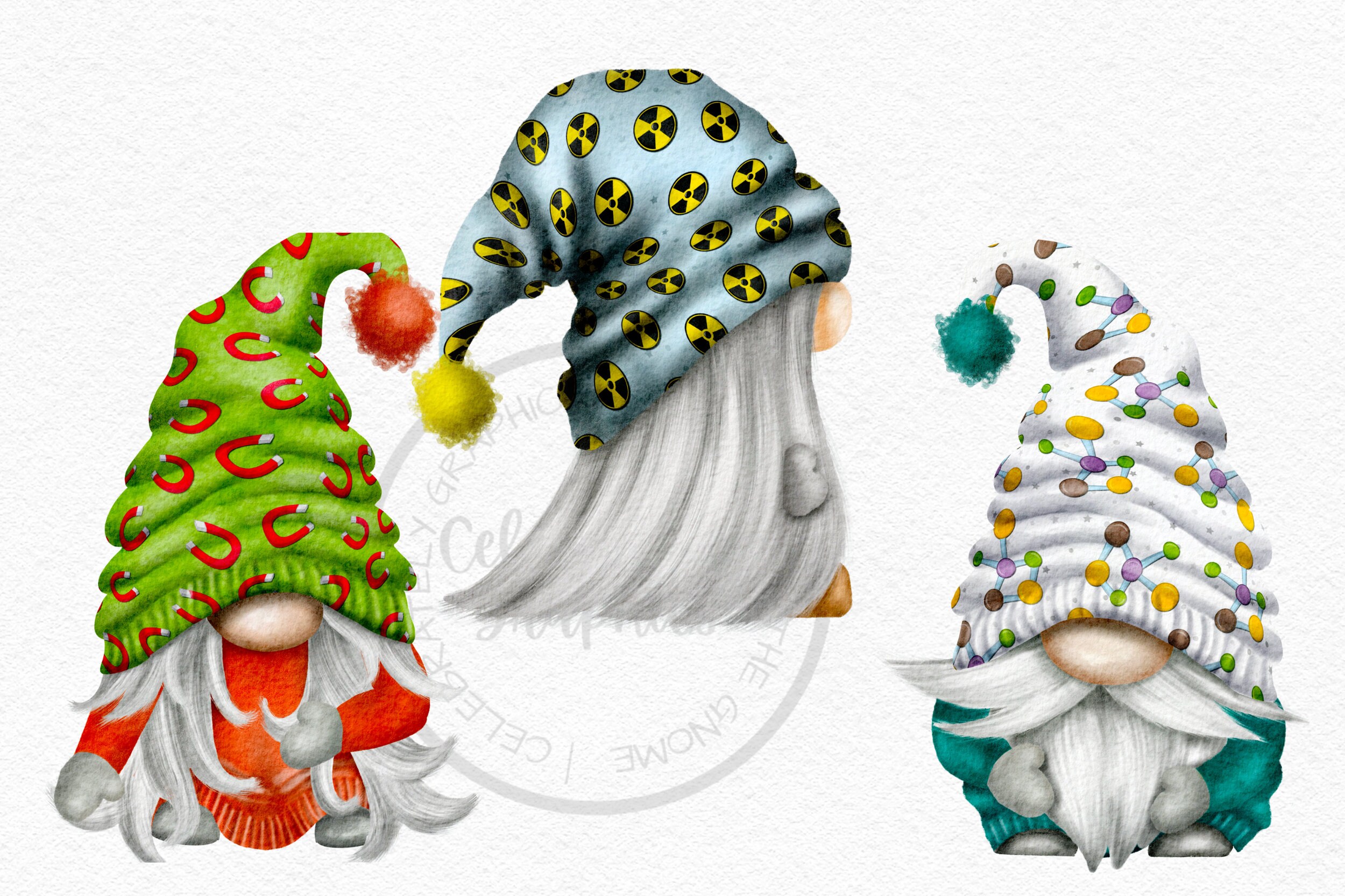 Science Gnome Clipart PNG Set of 6 Gnomes Hand Drawn - Etsy Canada