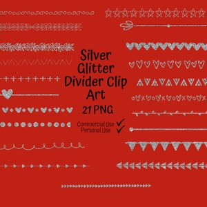 Silver Glitter Dividers Commercial Clipart Silver Dividers Glitter ...