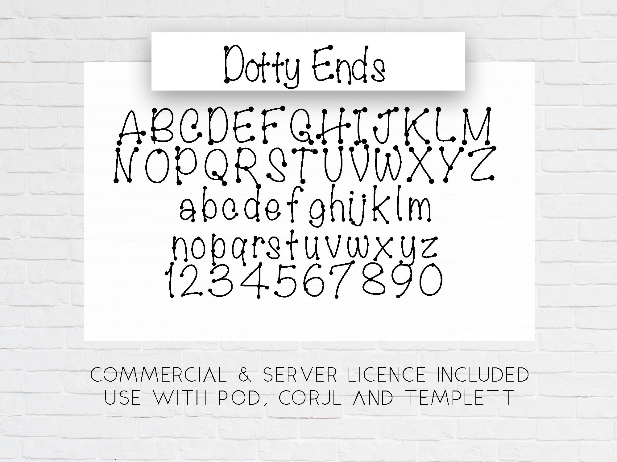 Dotty Ends Font Commercial and Server Lisense Handwritten | Etsy