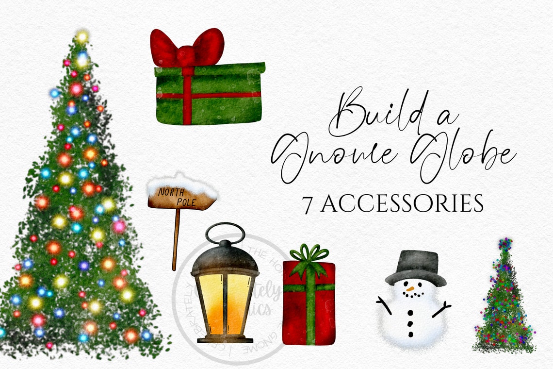 Build A Gnome Globe Clipart PNG Bundle Xmas Gnonk Snow Globe - Etsy Canada