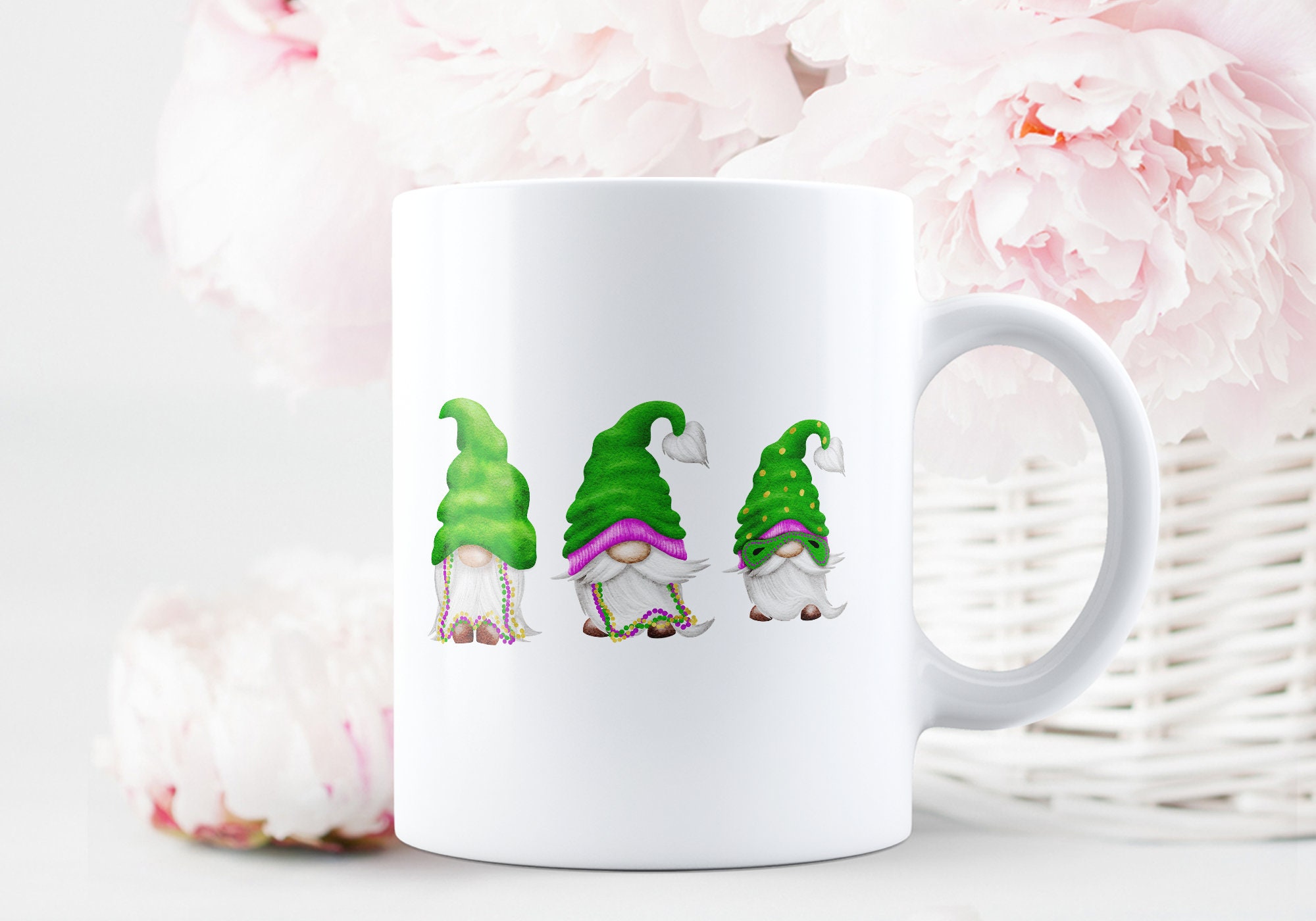 Mardi Gras Gnomes Clipart Hand Drawn Watercolor Gnome | Etsy