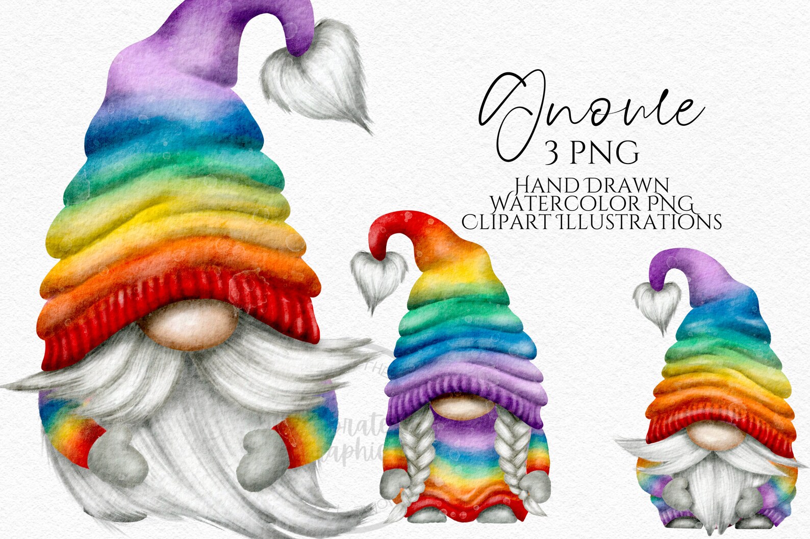 Rainbow Gnome Clipart PNG Bundle Rainbow Gonk Hand Drawn - Etsy Canada