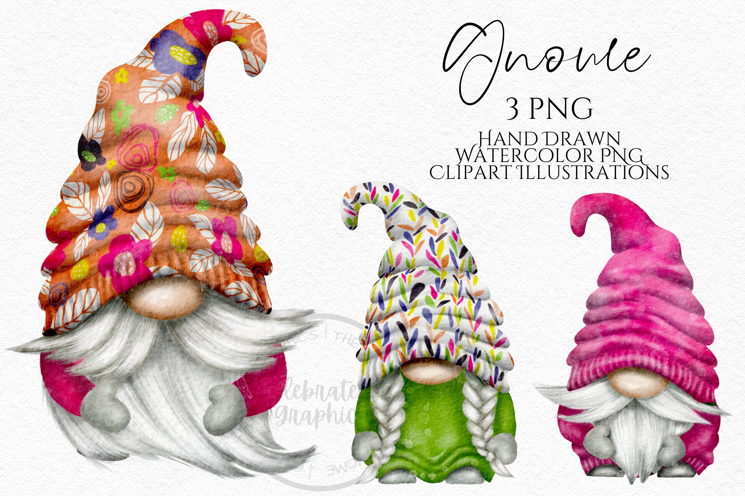 Spring Flower Gnome Clipart PNG Bundle Spring Gonk Hand Drawn | Etsy UK