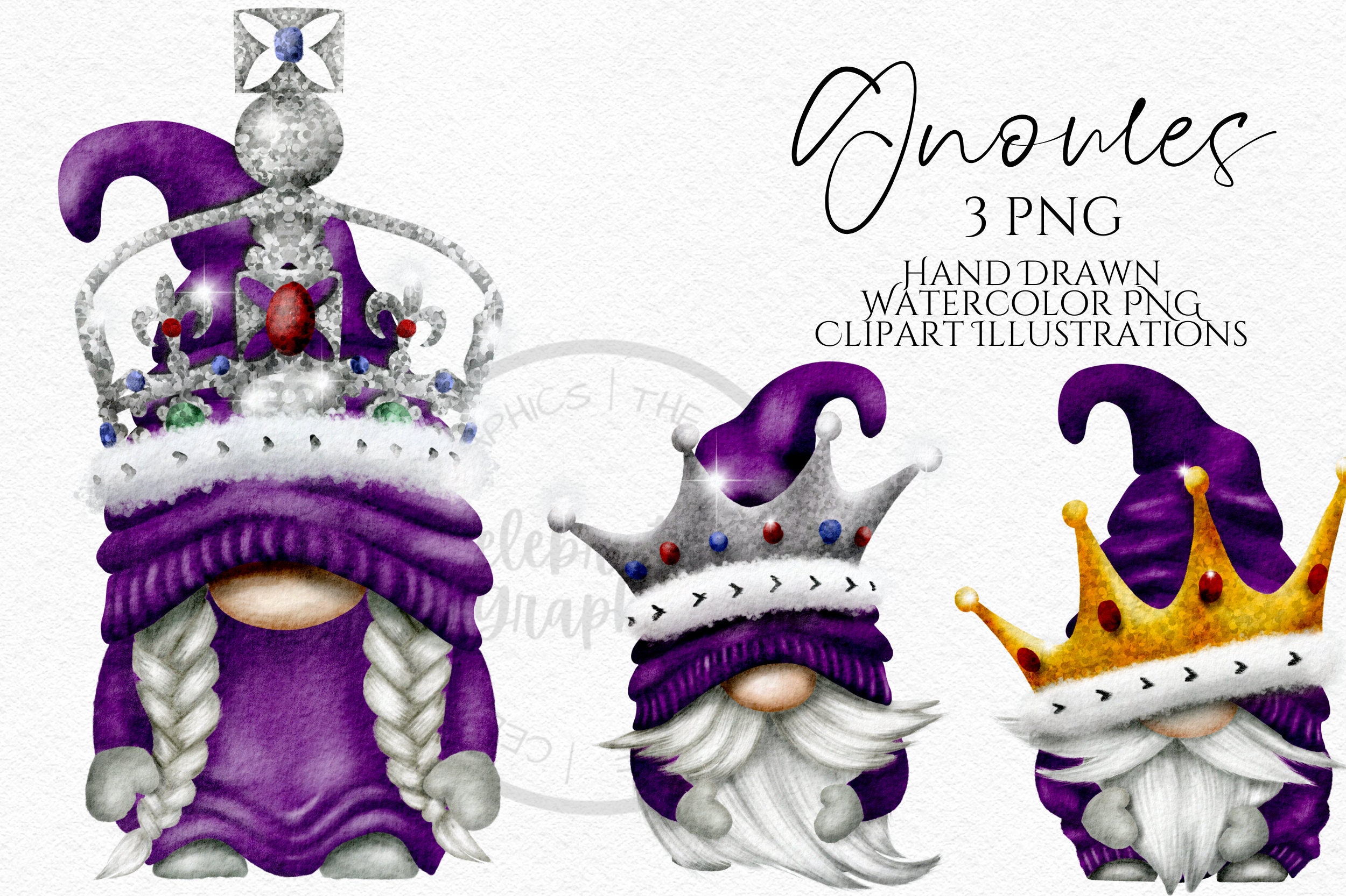Royal Gnomes Clipart PNG Jubilee Gnomes King Queen Gonks Hand - Etsy ...