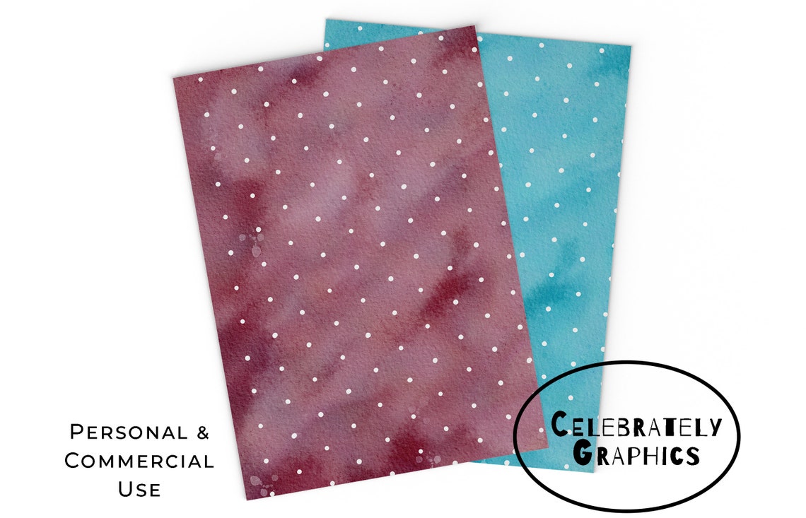 Commercial Use Watercolor Digital Paper Watercolor Spot Papers | Etsy