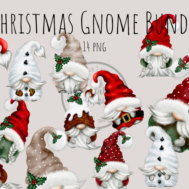 Christmas Gnomes Clipart - Etsy