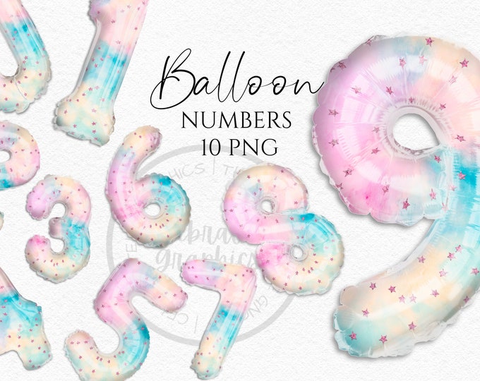 Hand Drawn Number Balloons, Birthday Party Decor, Anniversary Balloon ...