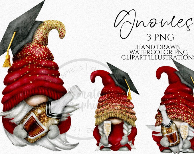 Red Graduation Gnome Clipart Png Graduation Gonk Hand - Etsy
