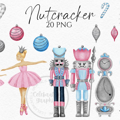 Nutcracker Clip Art Christmas Watercolor Holiday Clipart - Etsy