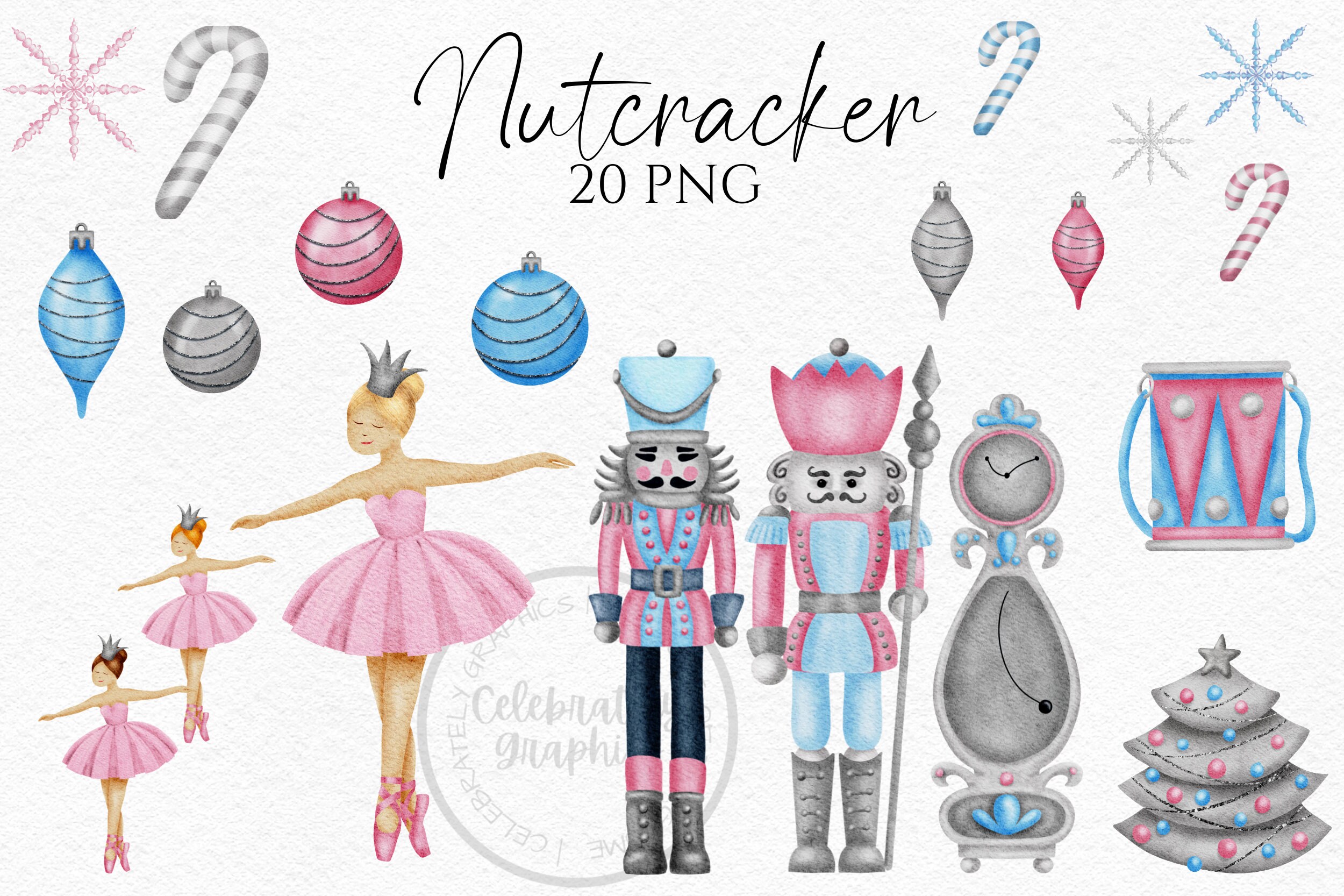 Pink Nutcracker Clip Art Christmas Watercolor Holiday Clipart - Etsy
