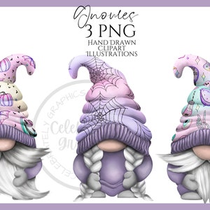 Pink Halloween Gnome Clipart PNG Halloween Gonk Hand Drawn Instant ...