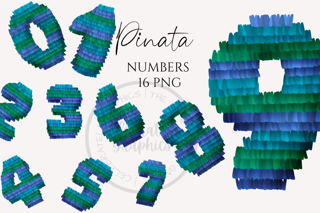Blue Piñata Number Clipart, Piñata Pony Clipart, Piñata Rainbow Clipart ...