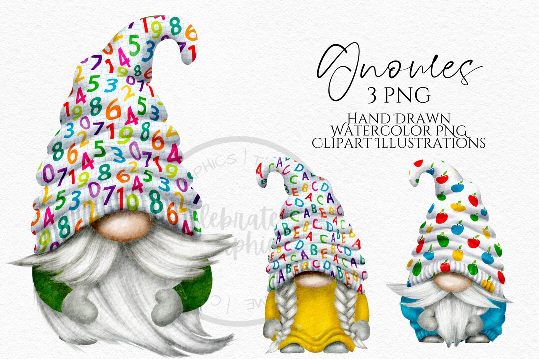 School Gnome Clipart Png , School Gonk , Hand Drawn Watercolor Gnome ...