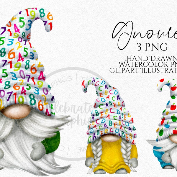 Teacher Gnome Clipart - Etsy