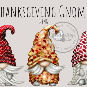 Thanksgiving Gnomes Hand Drawn Watercolor Gnome Clipart, Digital ...