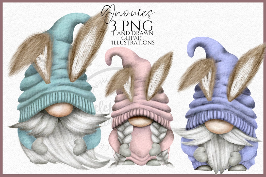 Easter Rabbit Gnome Clipart PNG Bundle Spring Bunny Pastel - Etsy