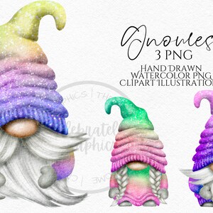 Pastel Glitter Gnomes Clipart Png , Pastel Gonks , Hand Drawn ...