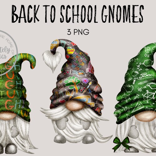 Watercolor Teacher Gnome Clipart Gnomes Teacher PNG Back to - Etsy