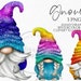 Glitter Gnome Clipart PNG Rainbow Gonk Hand Drawn Watercolor Instant ...