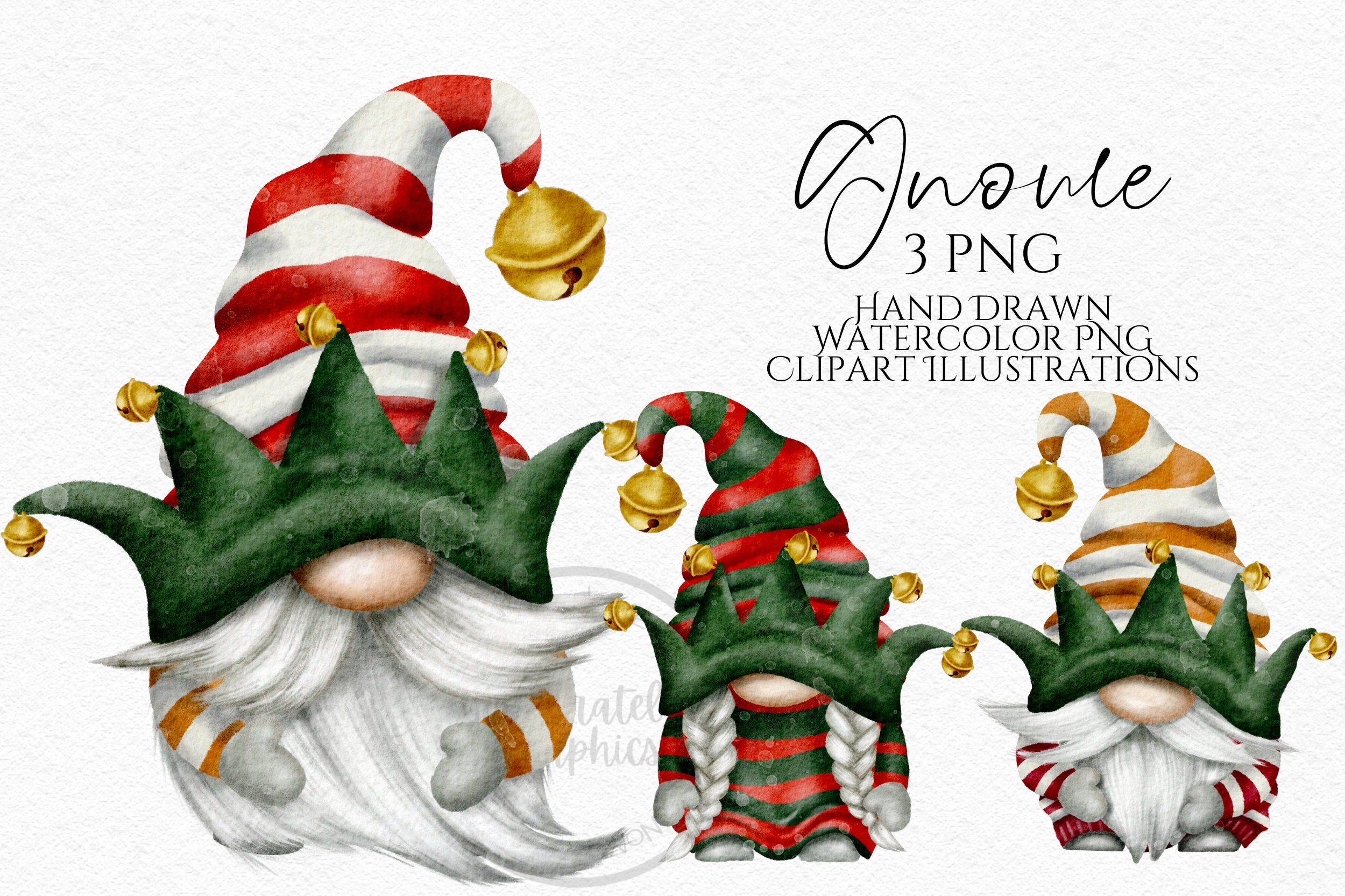 Christmas Elf Gnomes Png Hand Drawn Watercolor Gnome Clipart - Etsy