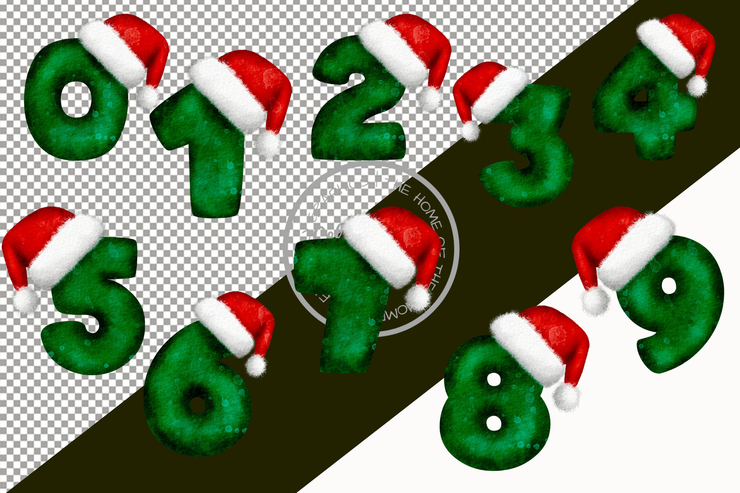 Christmas Hat Alphabet and Numbers Clipart Christmas Alphabet | Etsy