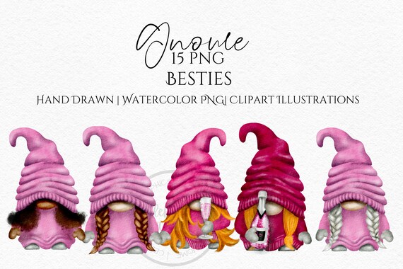 Best Friends Gnomes Pink Champagne Gnome Best Friend's | Etsy UK