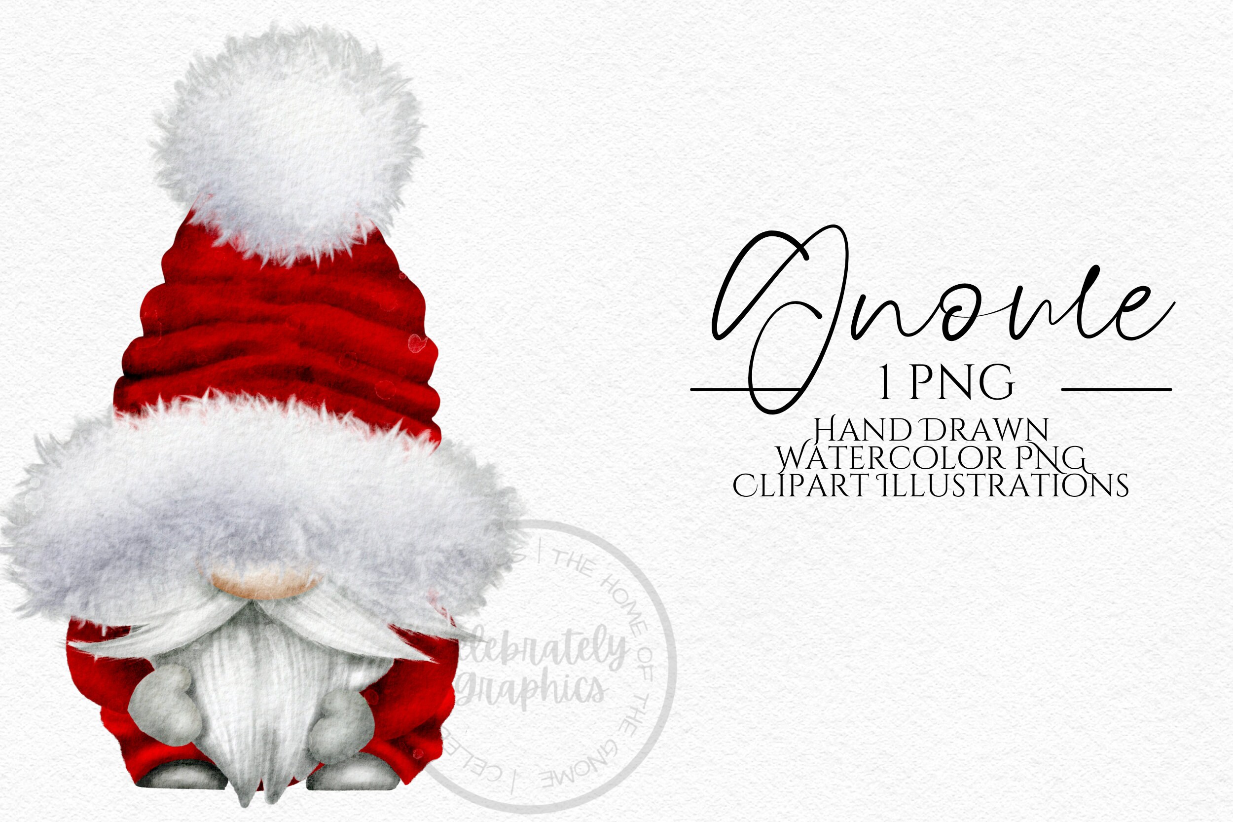 Red Christmas Gnome Clipart PNG Christmas Gnome Hand Drawn - Etsy