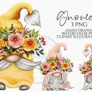 Spring Floral Gnomes PNG Clipart, Hand Drawn Watercolour Clipart ...