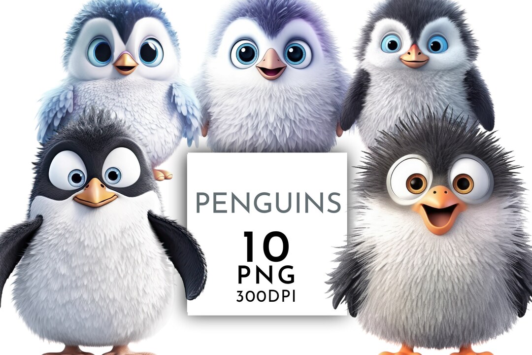 Cute Penguin Clipart PNG, Clipart Pack of 10, Crafts Card Making ...