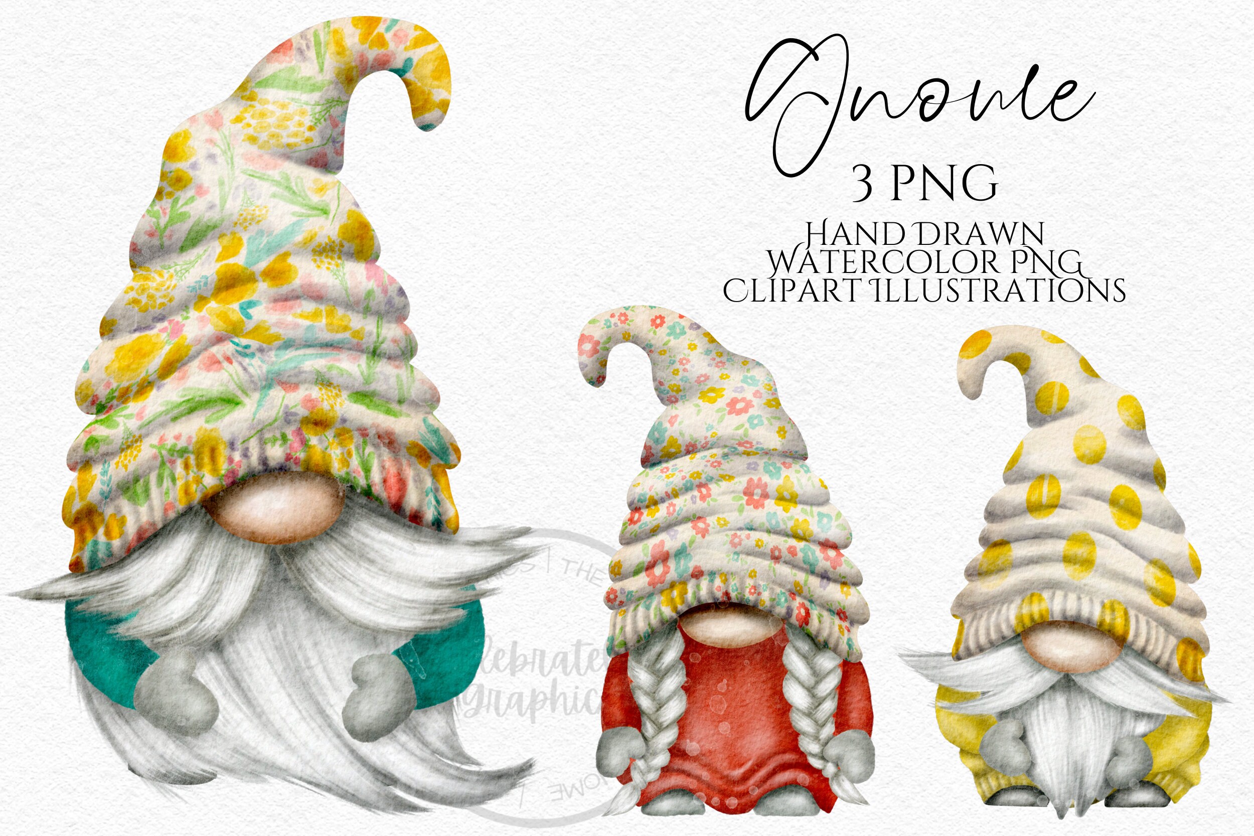 Spring Flower Gnome Clipart PNG Bundle Spring Gonk Hand Drawn | Etsy UK