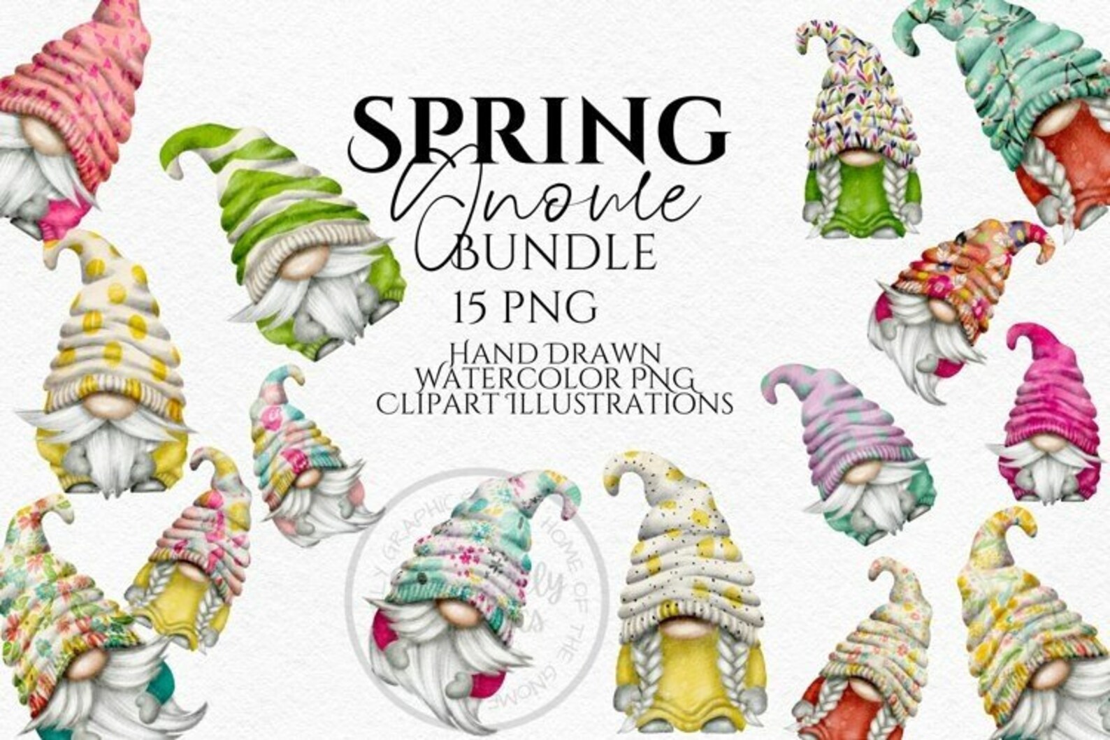 Mega Gnomes Clipart Bundle 75 Gnomes Hand Drawn Watercolor - Etsy