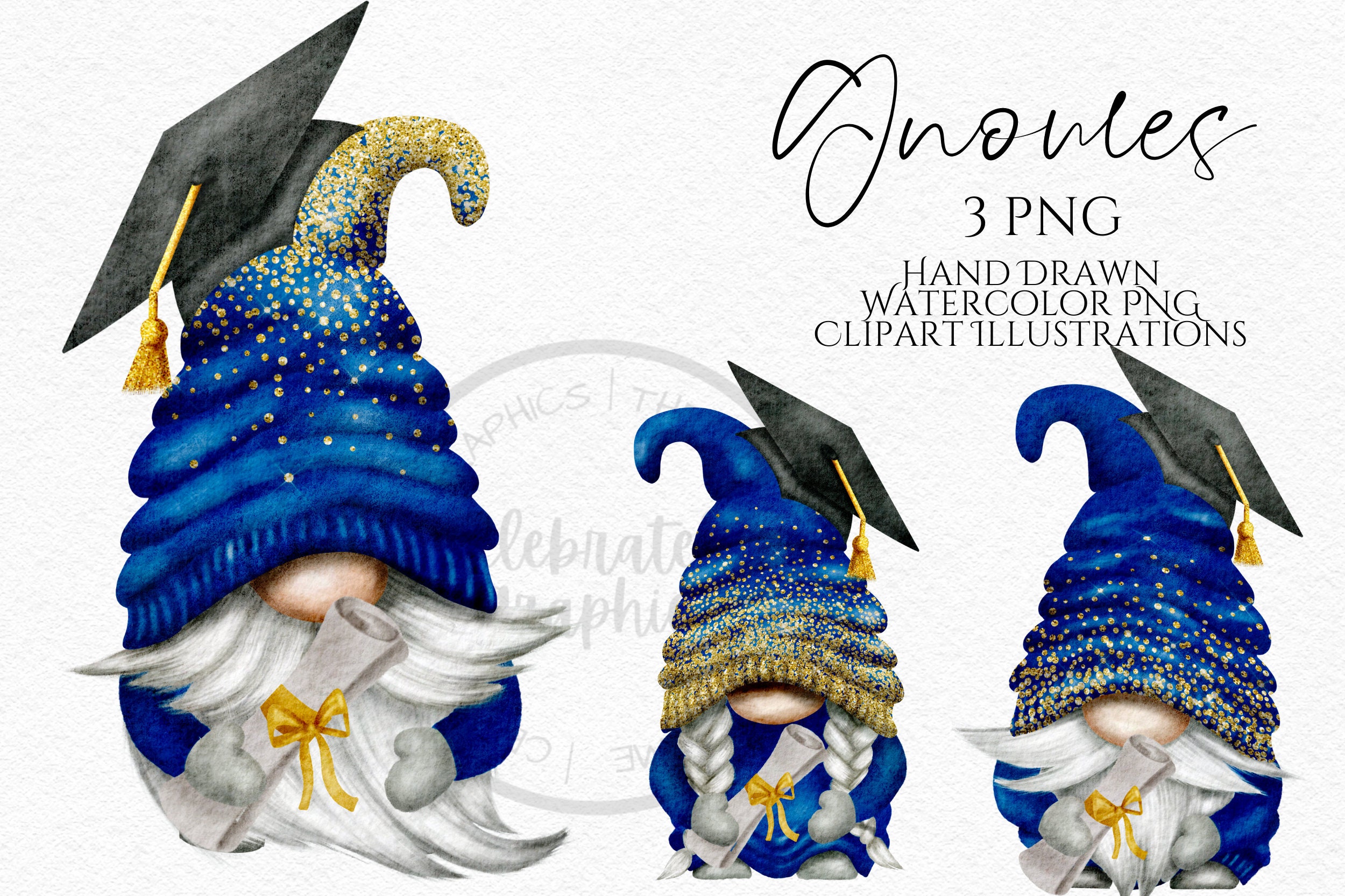 Blue Graduation Gnome Clipart Png Graduation Gonk Hand - Etsy UK